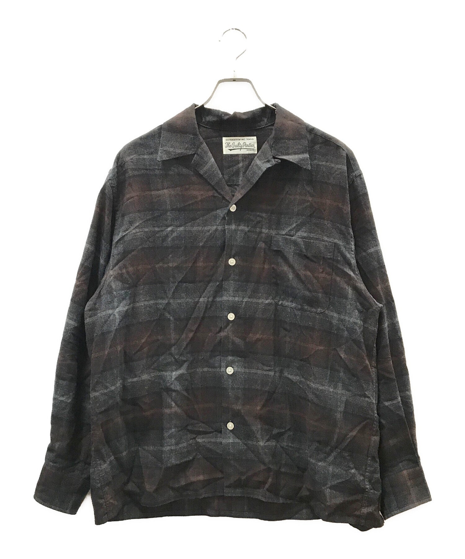 [Pre-owned] WACKO MARIA OMBRE CHECK OPEN COLLAR SHIRT L/S (TYPE-3) 24f ...
