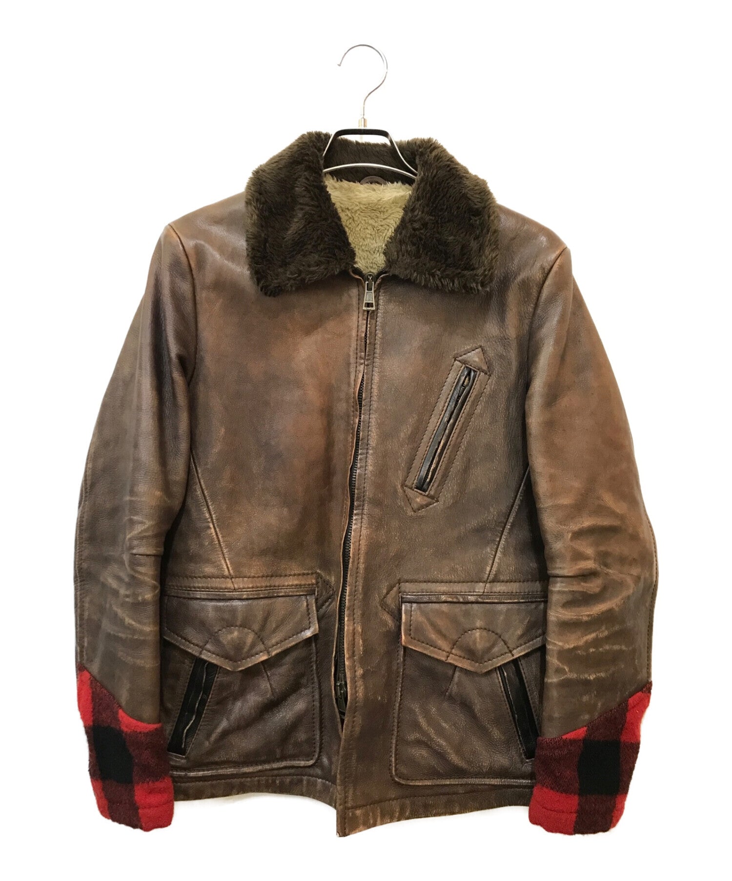 [Pre-owned] NUMBER (N)INE Switching Leather Boa Jacket – Archive Factory