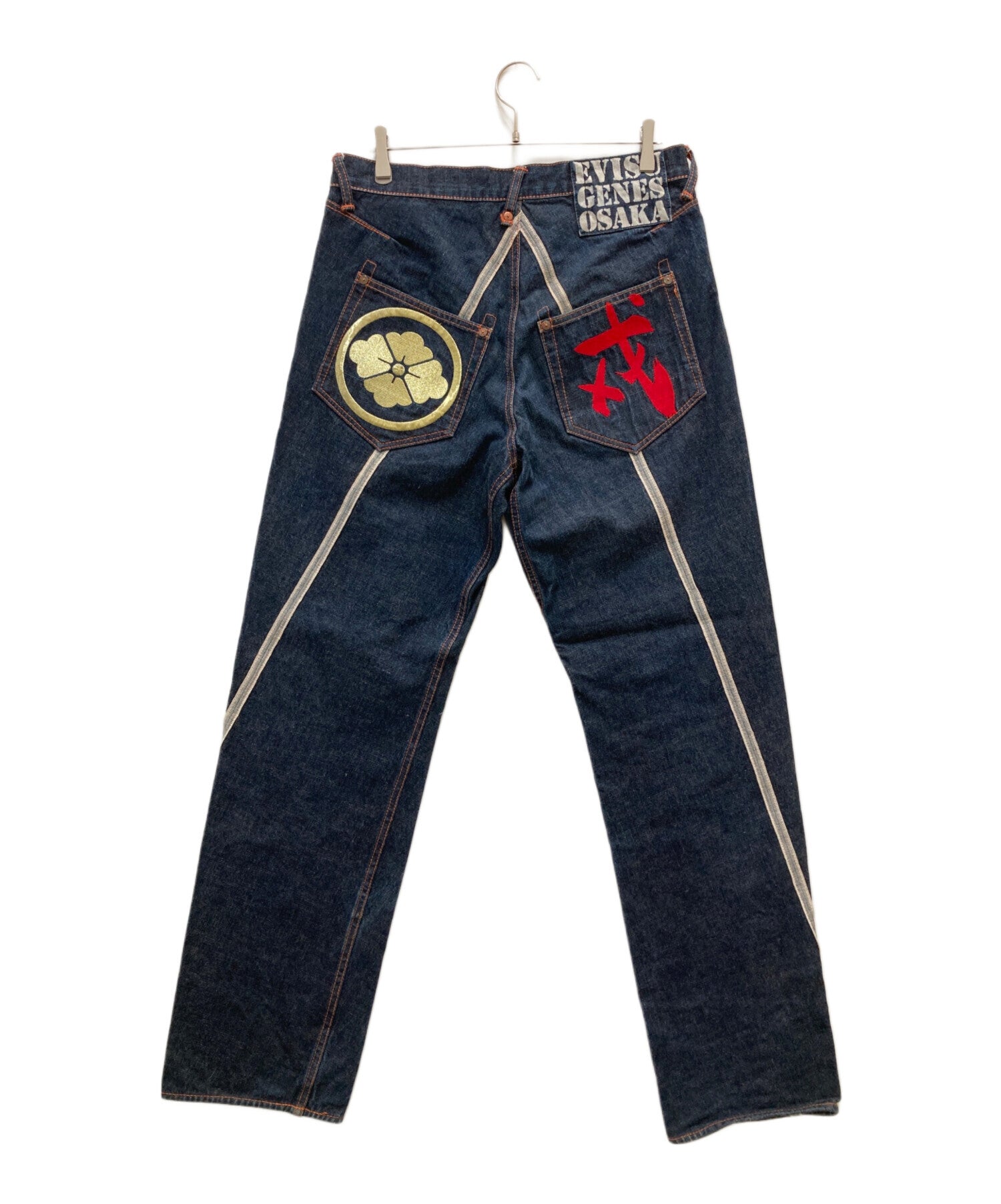 [Pre-owned] EVISU GENES OSAKA Denim pants with embroidered family cres ...